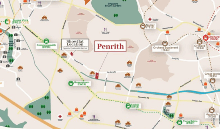 Penrith Condo Location Map | Near Queenstown MRT